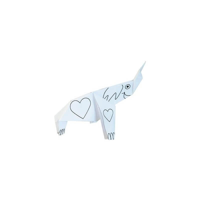 FRIDOLIN Origami za otroke Pobarvanka Slon
