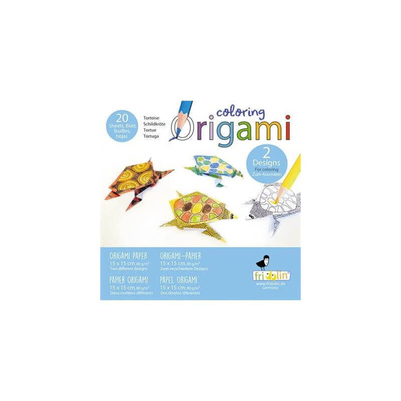 FRIDOLIN Origami za otroke Pobarvanka Želva