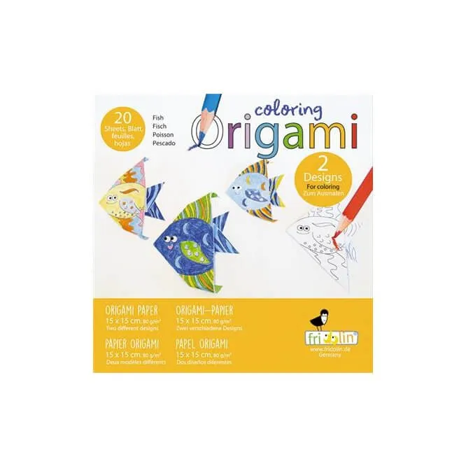 FRIDOLIN Origami za otroke Pobarvanka Riba