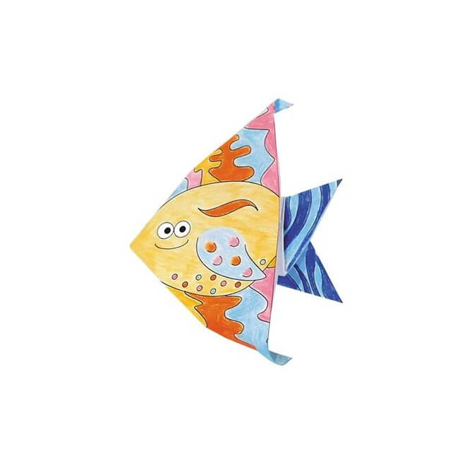 FRIDOLIN Origami za otroke Pobarvanka Riba