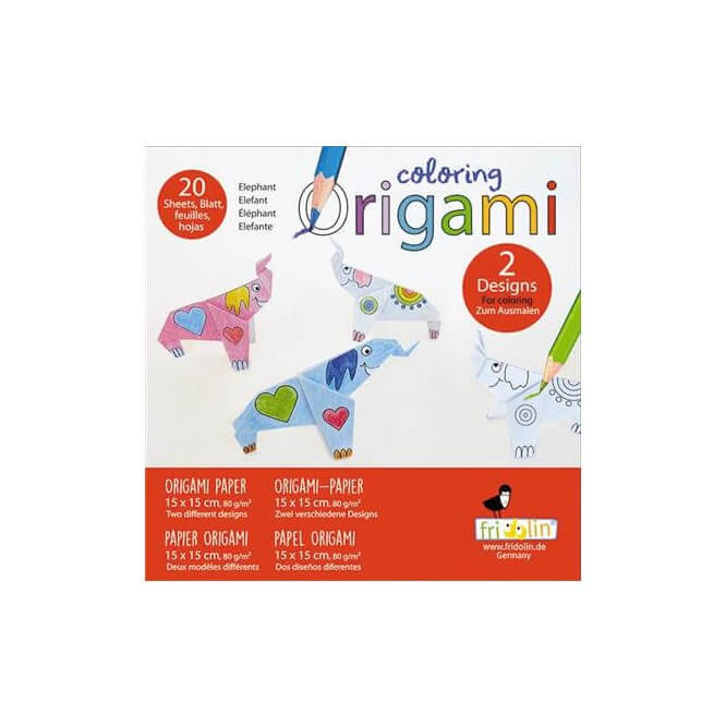 FRIDOLIN Origami za otroke Pobarvanka Slon