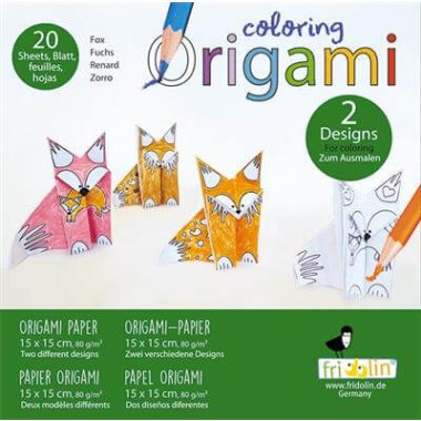 FRIDOLIN Origami za otroke Pobarvanka Zajec