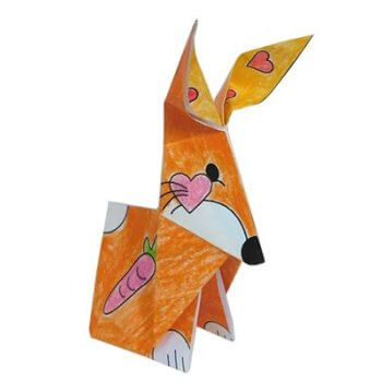 FRIDOLIN Origami za otroke Pobarvanka Zajec