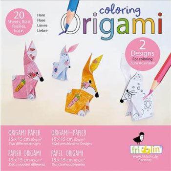 FRIDOLIN Origami za otroke Pobarvanka Zajec